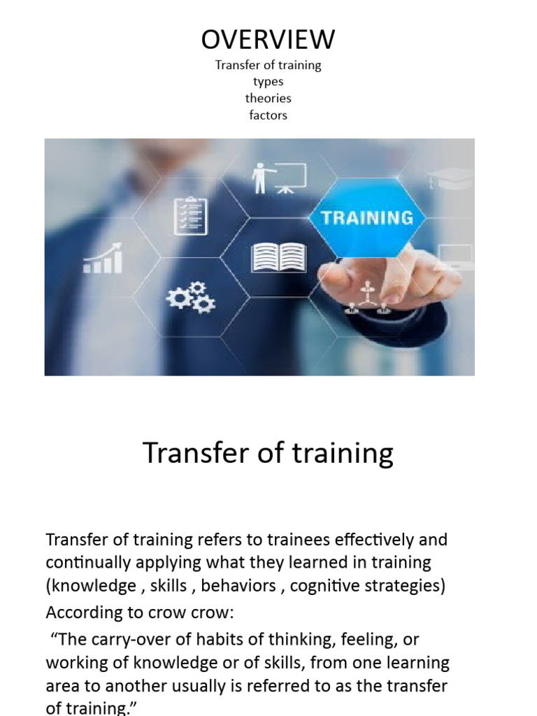 Transfer of Training | PDF | Learning | Knowledge
