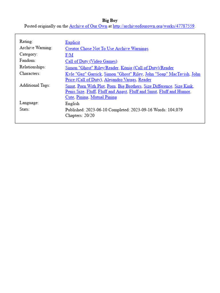 Big Boy | PDF