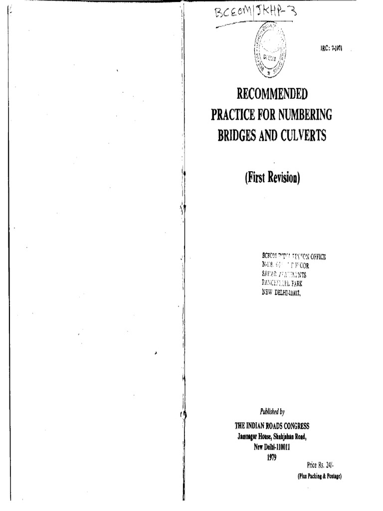 IRC - 07 - 1971 - Recommended Practice For Bridge and Culvert Numbering ...