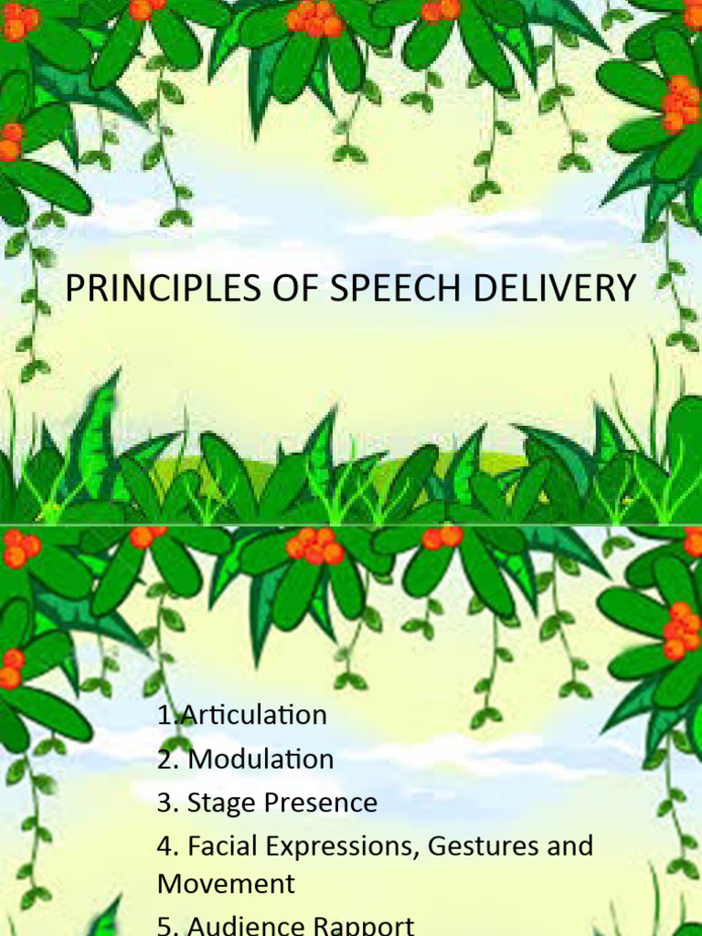 Principles of Speech Delivery | PDF