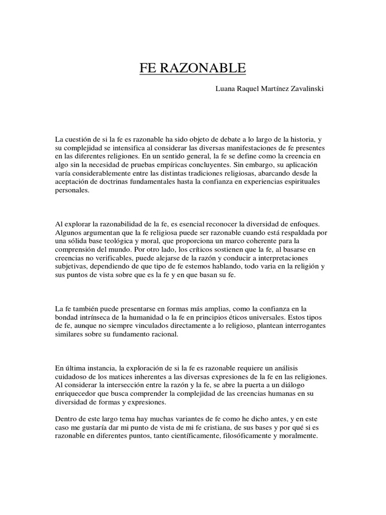 Fe Razonable | PDF | Fe | Ateísmo