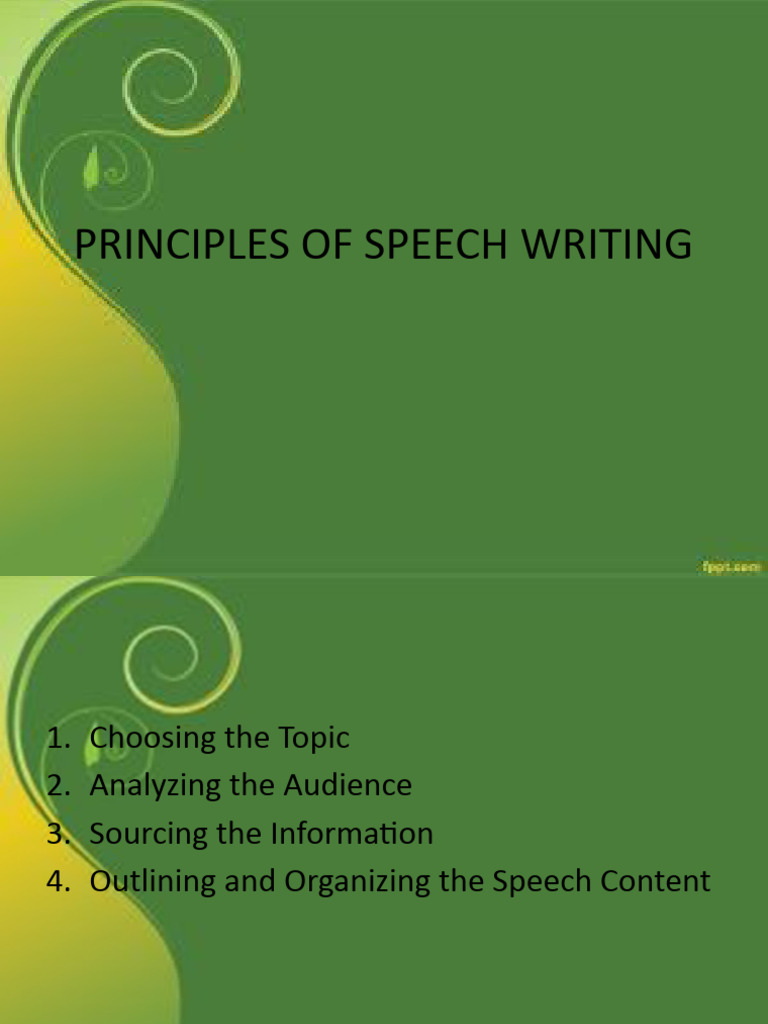 Principles of Speech Writing | PDF