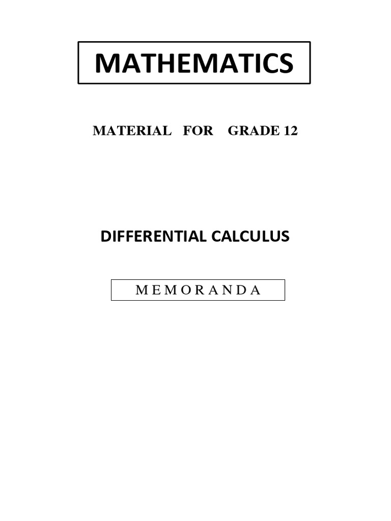 MSI Calculus Memos | PDF | Slope | Applied Mathematics