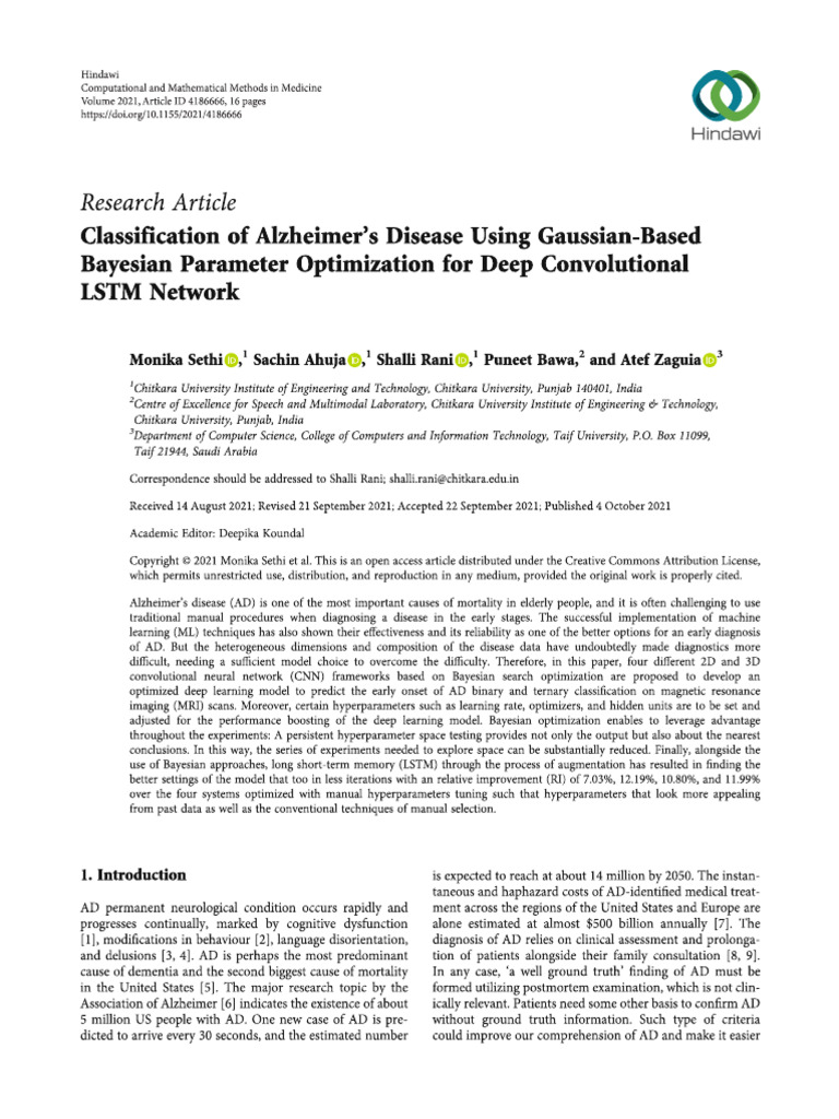 Classification Of Alzheimer S Disease Using Gaussian Based Pdf