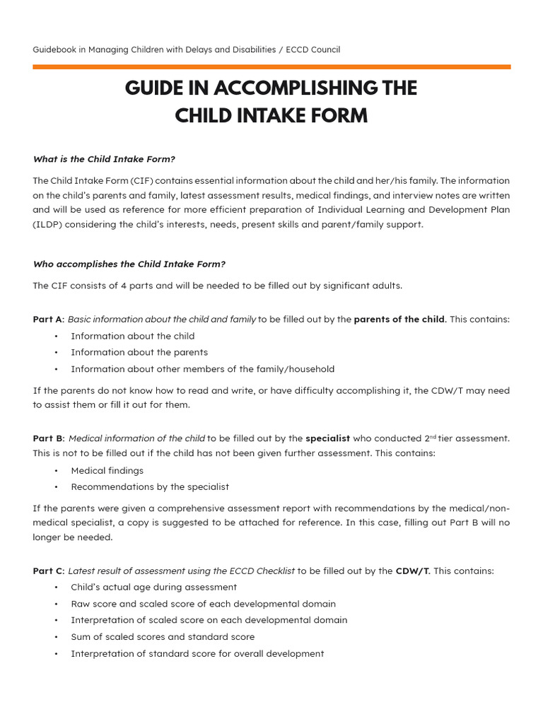 D.Child Intake Form | PDF | Youth | Behavioural Sciences