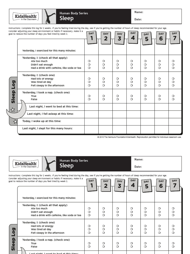 7th Gd. Sleep - Handout2 | PDF | Sleep | Animal Physiology