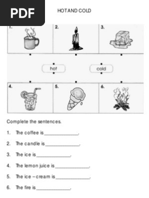 Hot Cold Worksheet