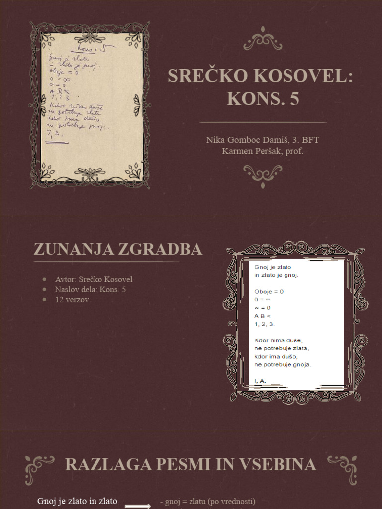 Srečko Kosovel Kons.5 | PDF