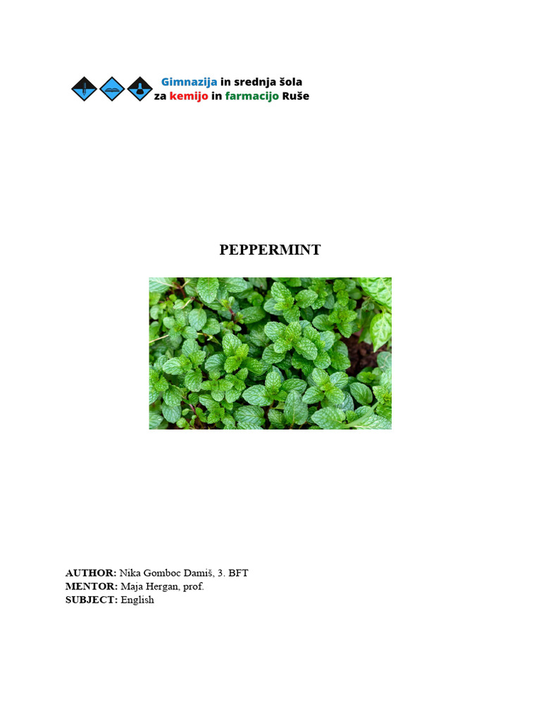 PEPPERMINT | PDF | Irritable Bowel Syndrome | Causes Of Death