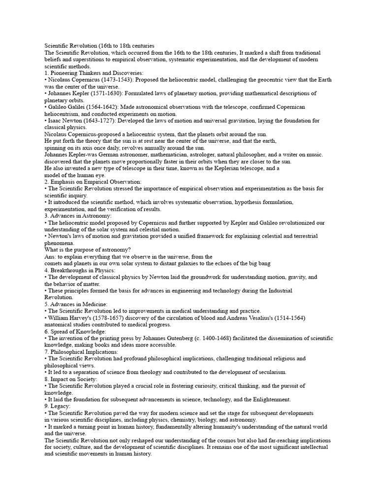 Scientific Revolution | PDF | Age Of Enlightenment | Scientific Revolution