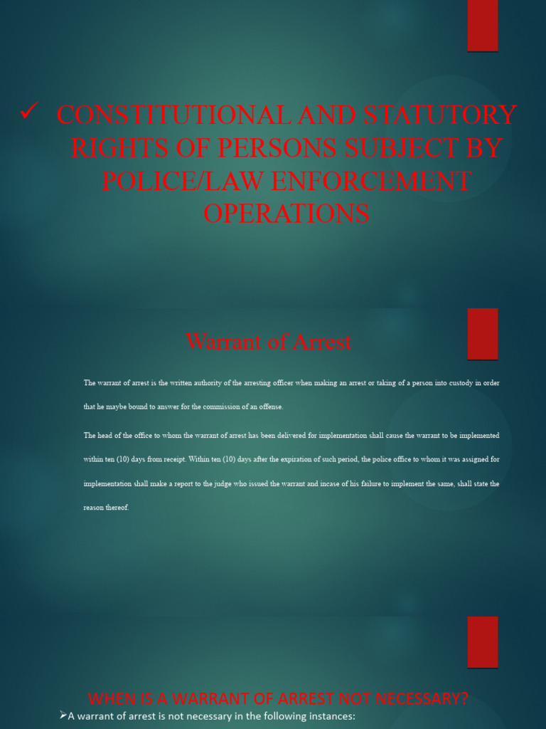 Report Warrant of Arrest Topic | PDF | Arrest | Arrest Warrant