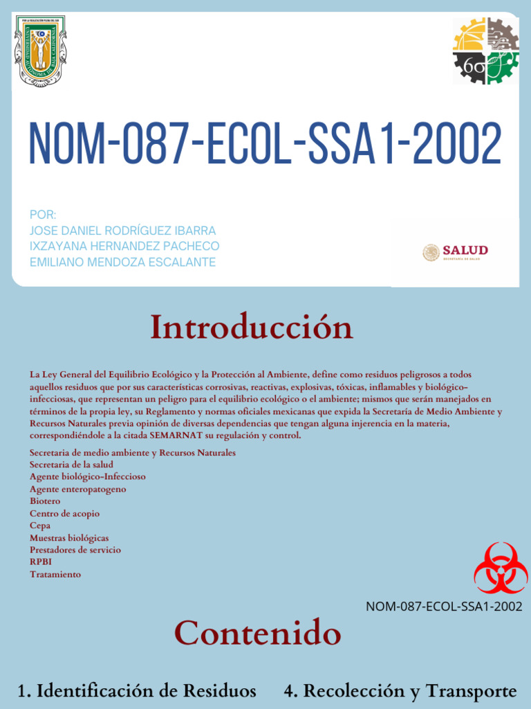 Nom 087 | PDF | Residuos | Toxicidad