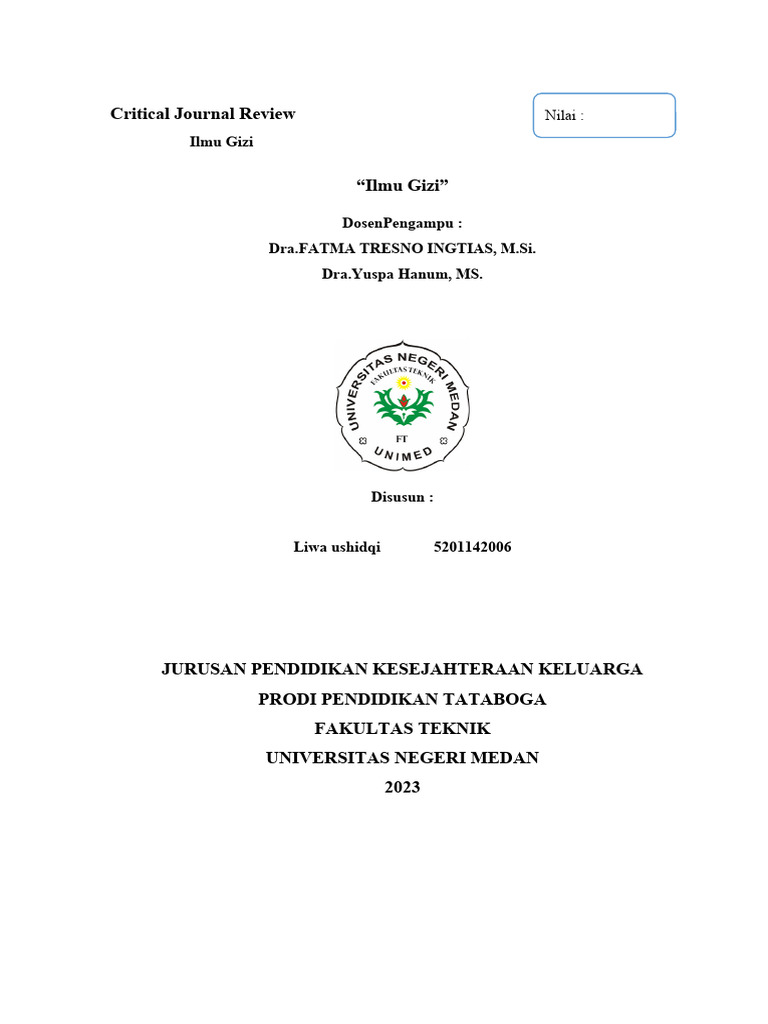 CJR Ilmu Gizi | PDF | Pengembangan Diri | Kesehatan Holistik