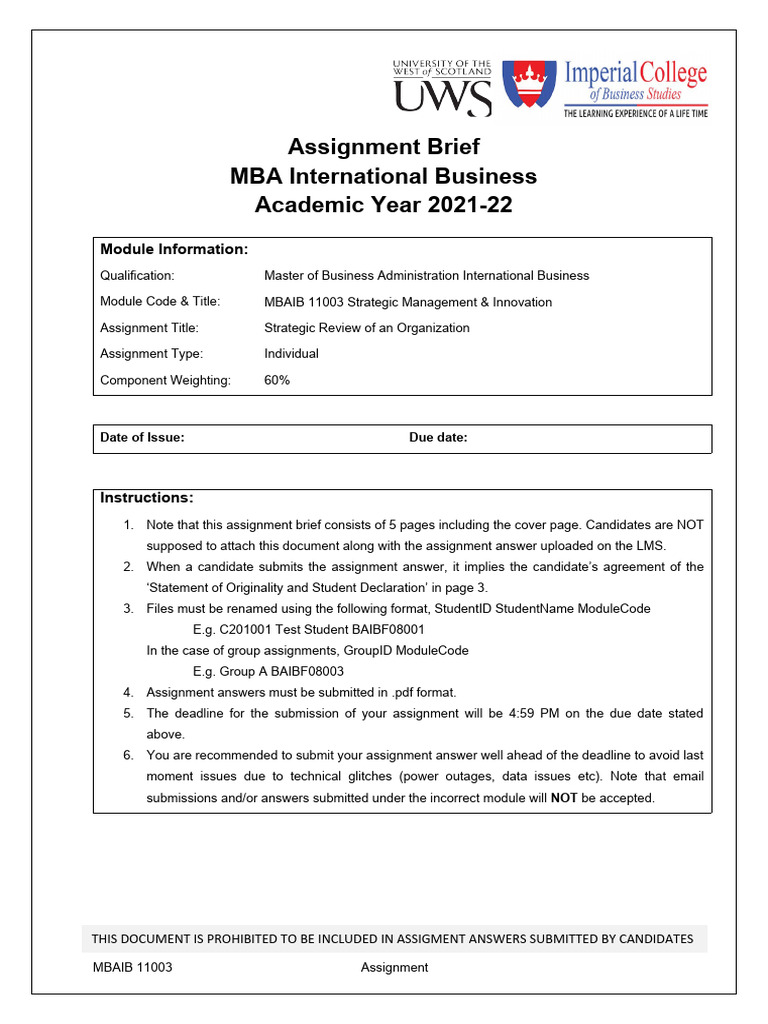 MBAIB 11003 Individual Assignment | PDF | Plagiarism | Computing