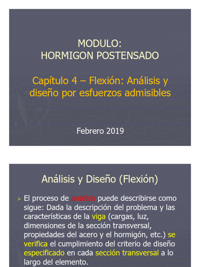 04 - Hormigon Postensado Capitulo 4 - Flexion ASD | PDF | Viga (Estructura) | Hormigón pretensado