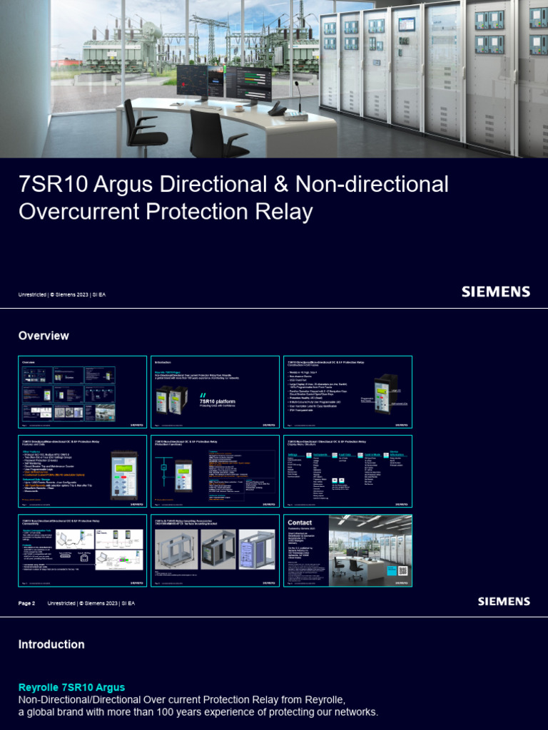5-Reyrolle 7SR10 Presentation | PDF | Relay | Power Supply