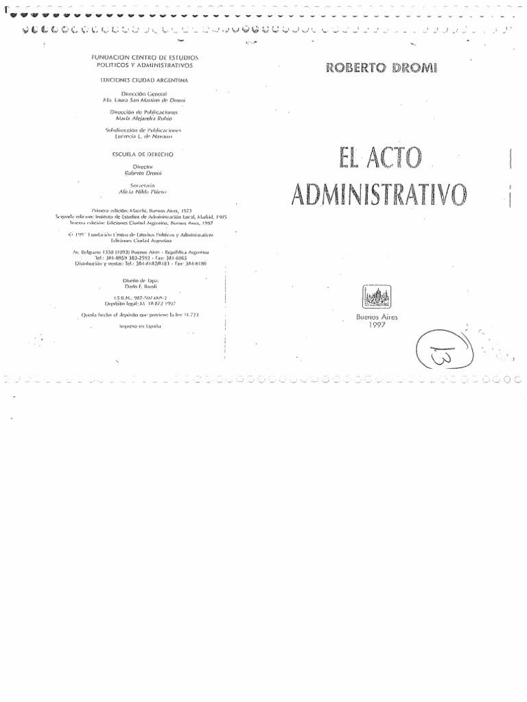 CL2 - Elementos Del Acto Administrativo - Roberto Dromi (Pp. 33-73 ...
