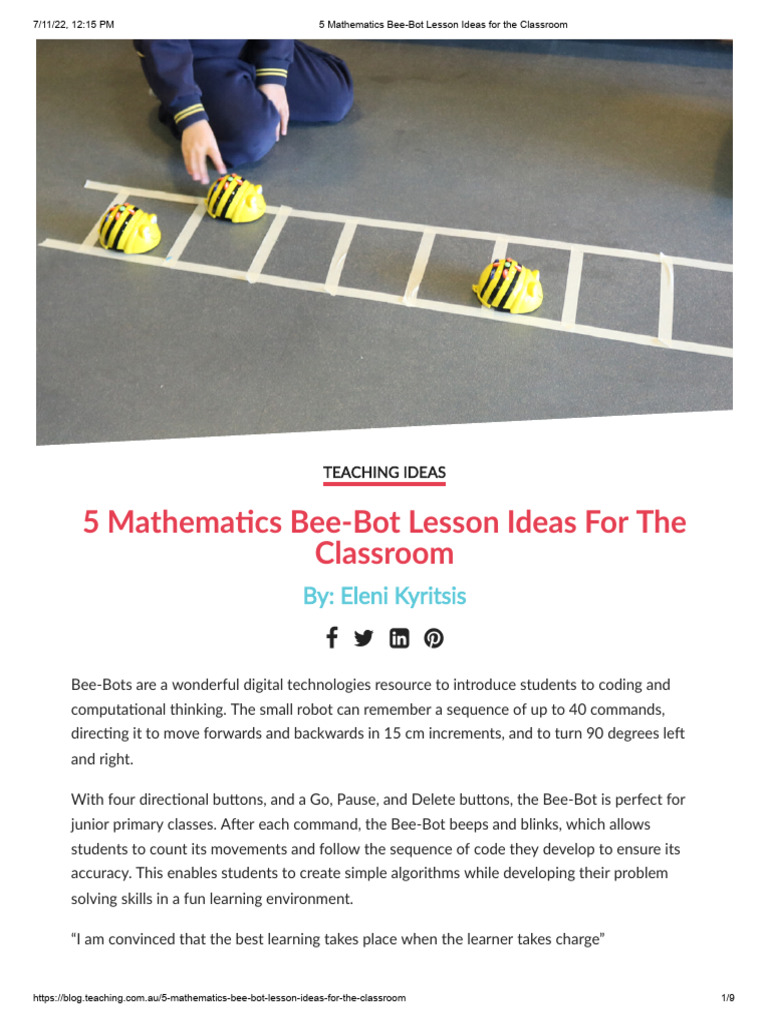 5 Mathematics Bee-Bot Lesson Ideas For The Classroom | PDF | Curriculum ...