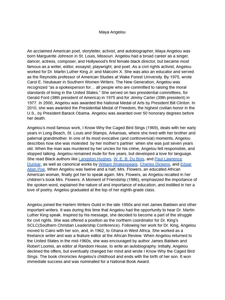 Maya Angelou | PDF | Maya Angelou
