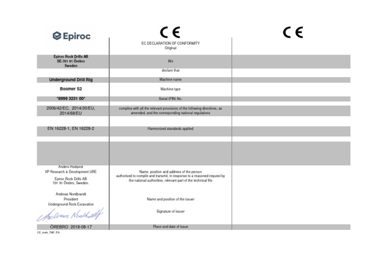 8999 3231 00 Declaration of Conformity | PDF | Technology & Engineering