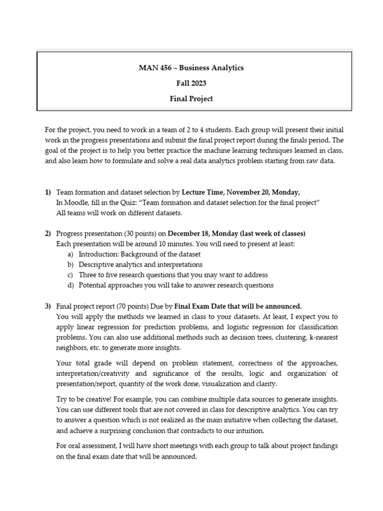 Final Project | PDF | Analytics | Regression Analysis