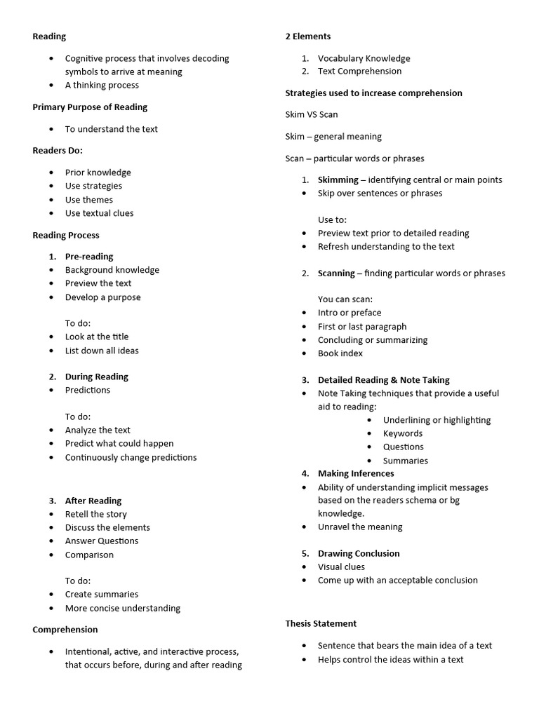 EAPP Reviewer | PDF | Reading Comprehension | Cognitive Science