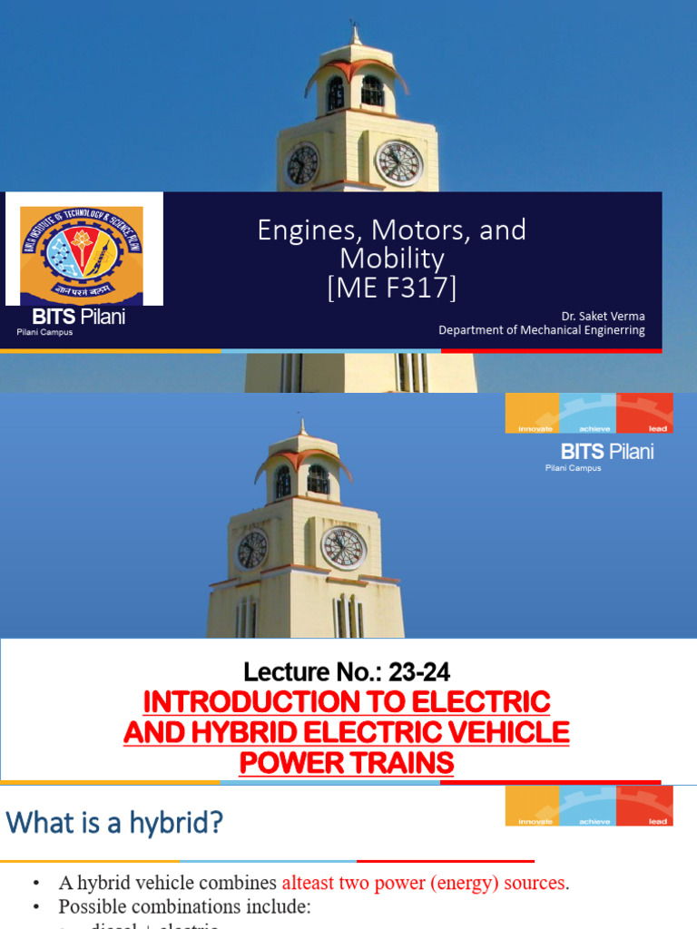 22-23 - Introduction To Electric and Hybrid Electric Vehicle Power Trains | PDF | Hybrid ...
