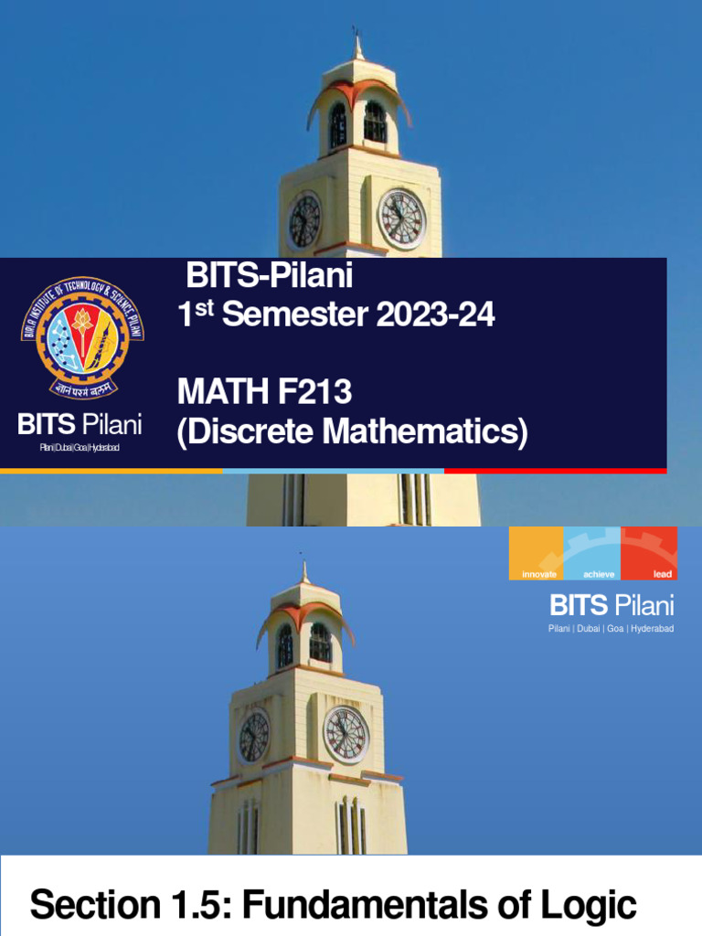 BITS-Pilani 1 Semester 2023-24 MATH F213 (Discrete Mathematics) | PDF | Grammar | Mathematics