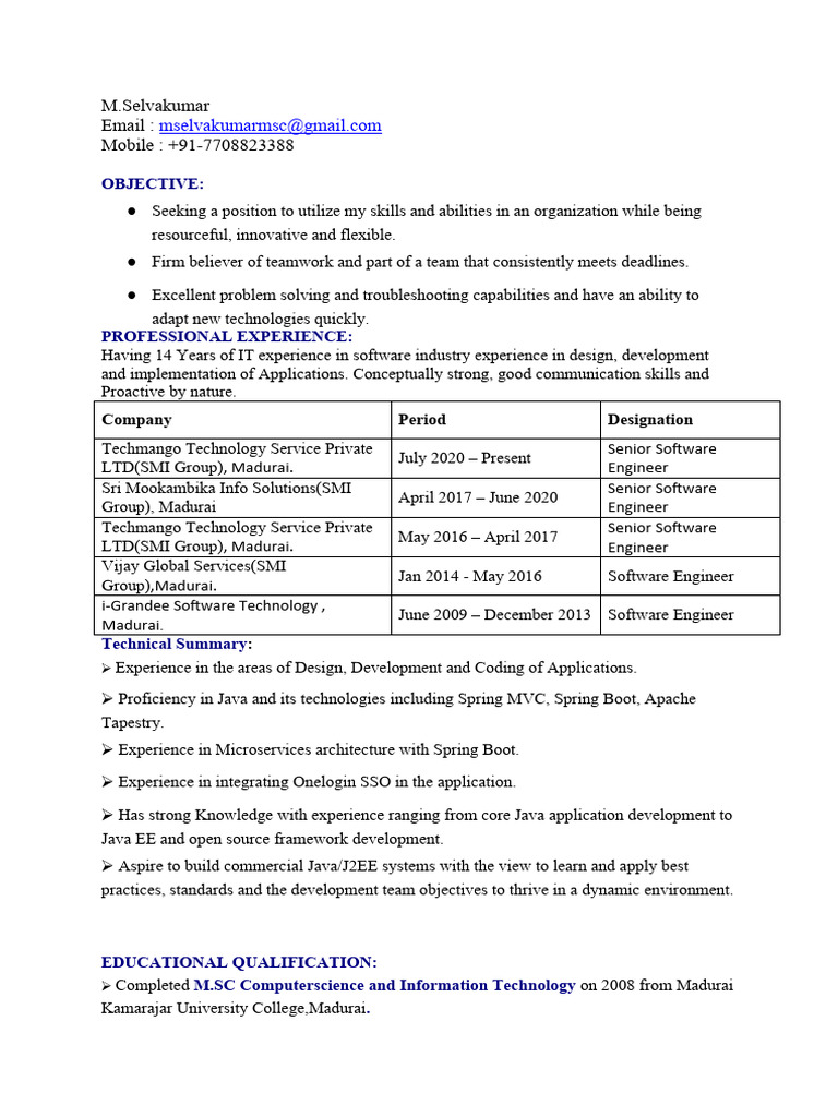 Resume Java Developer | PDF | Spring Framework | Automation