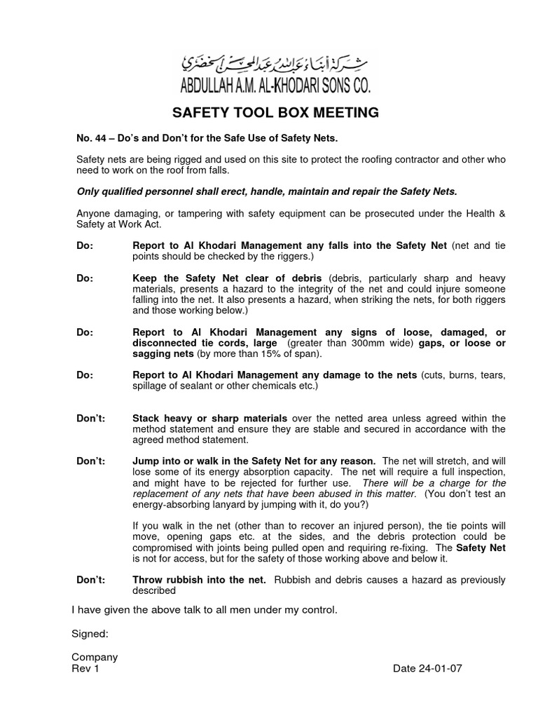 TBT On Safety | PDF | Safety | Occupational Safety And Health