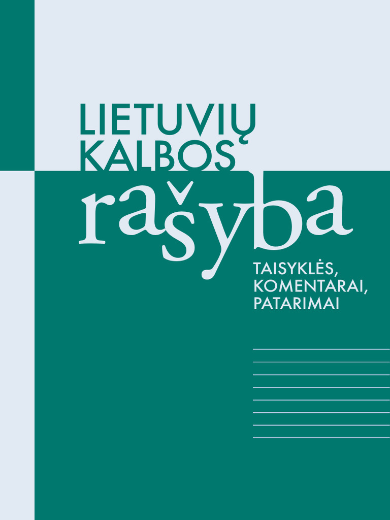 Lietuviu Kalbos Rasyba | PDF