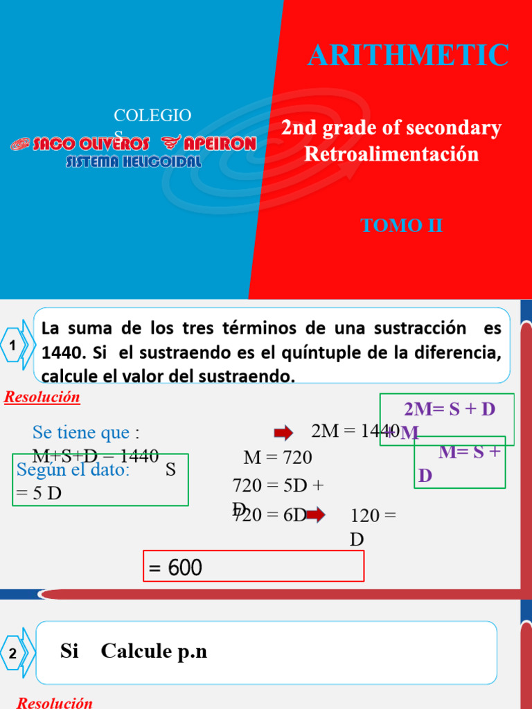 2do Retroalimentacion 2° Aritmetica Tomo2 | PDF | División (Matemáticas) | Álgebra abstracta