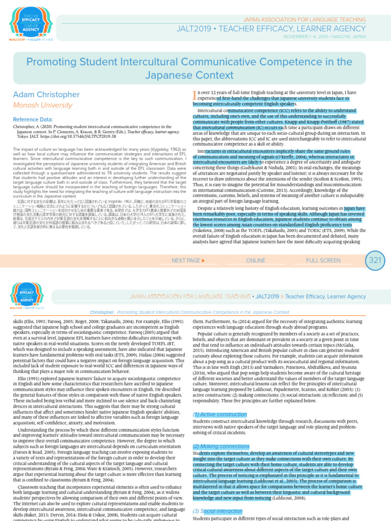 Promoting Student Intercultural Communicative Competence in The ...