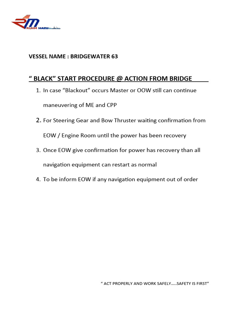 Blackout Action From Bridge | PDF