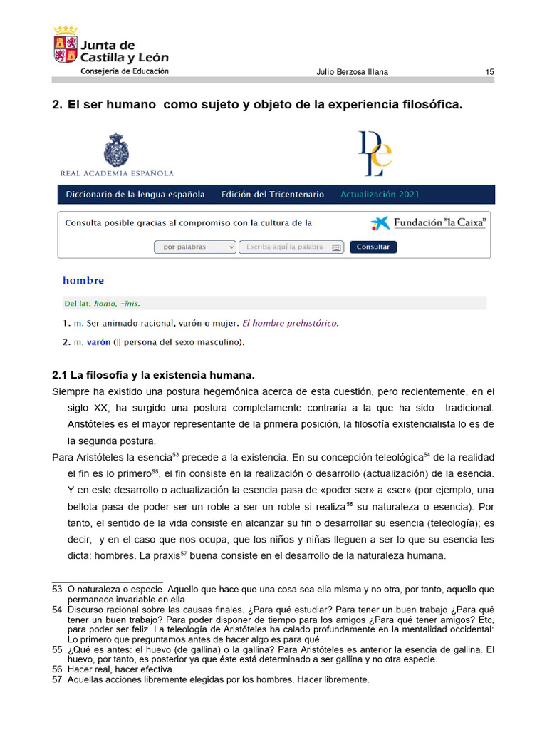 Filosofía de la naturaleza humana: Aristóteles y el existencialismo ...