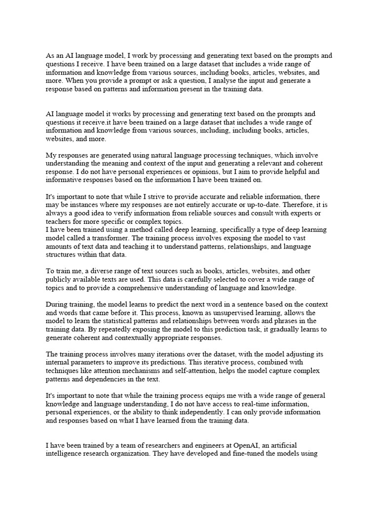 As An AI Language Model | PDF | Information | Data