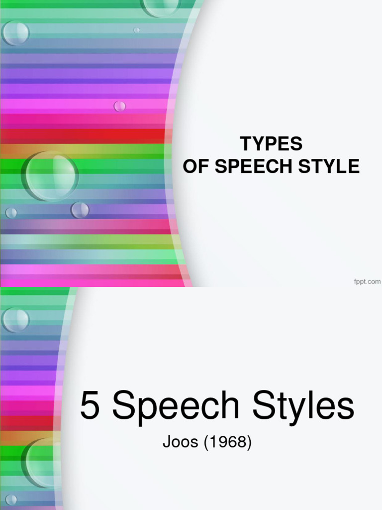 Understanding 5 Speech Styles | PDF