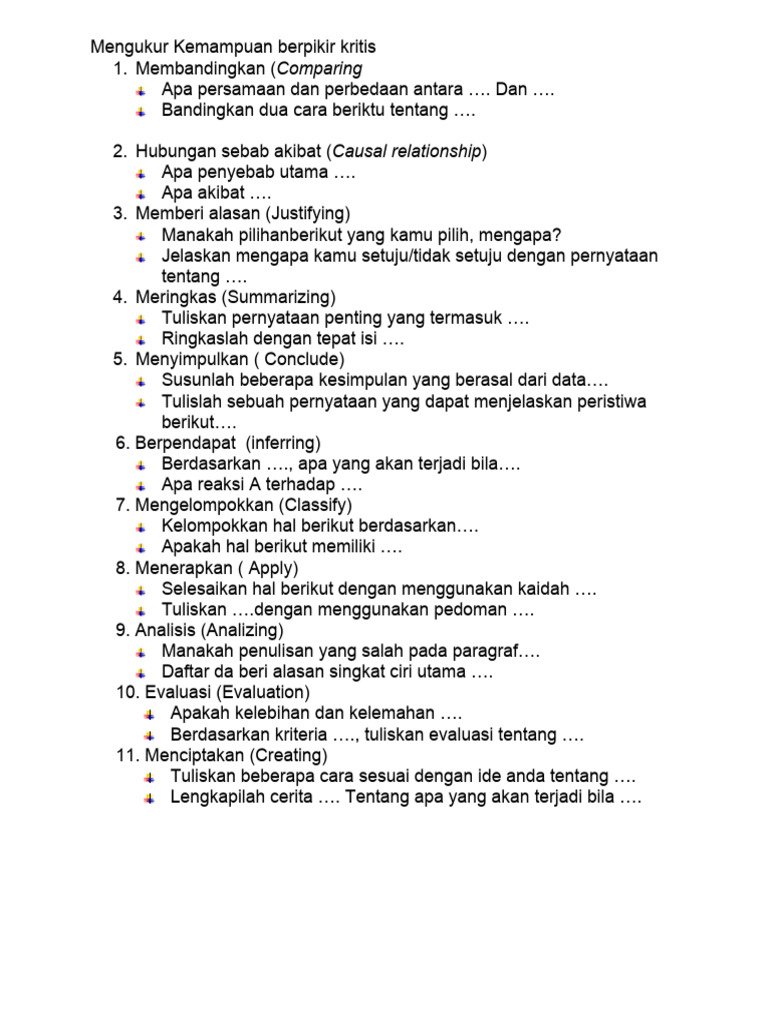 Contoh Indikator Soal Pembelajaran | PDF