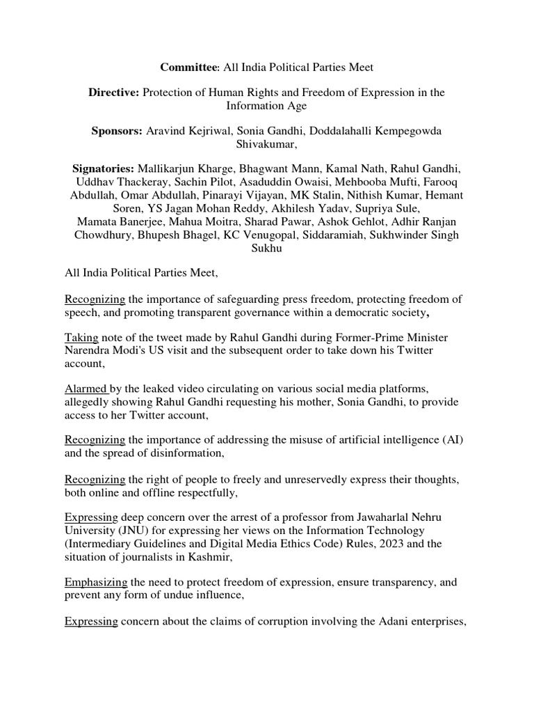 Congress With AAP (AIPPM) | PDF | Freedom Of Speech | Government