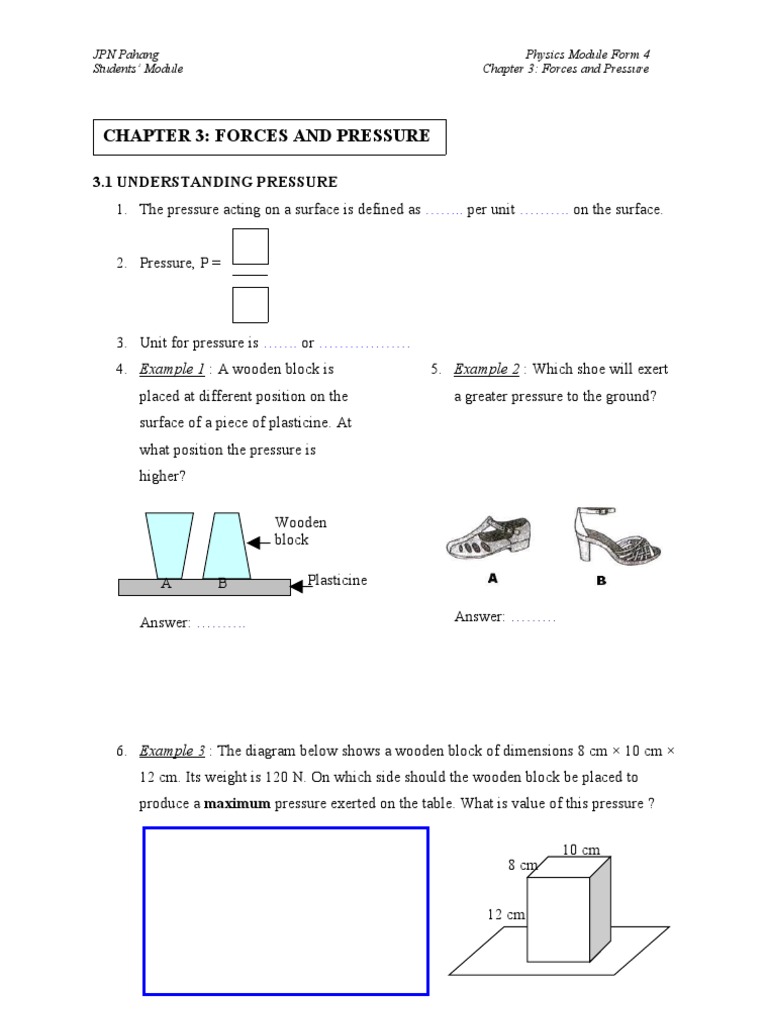 Chapter 3 Force & Student) | PDF | Buoyancy | Pressure