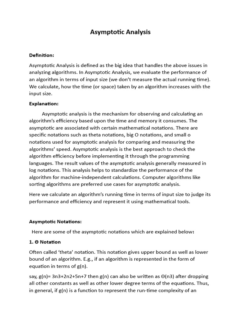 Asymptotic Analysis | PDF | Asymptotic Analysis | Computational Science