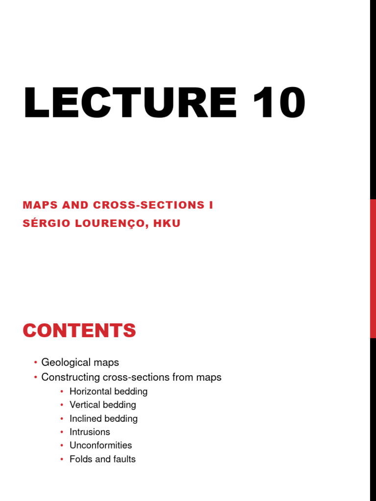 Lecture 10 - Maps and Cross Sections | PDF | Geology | Contour Line