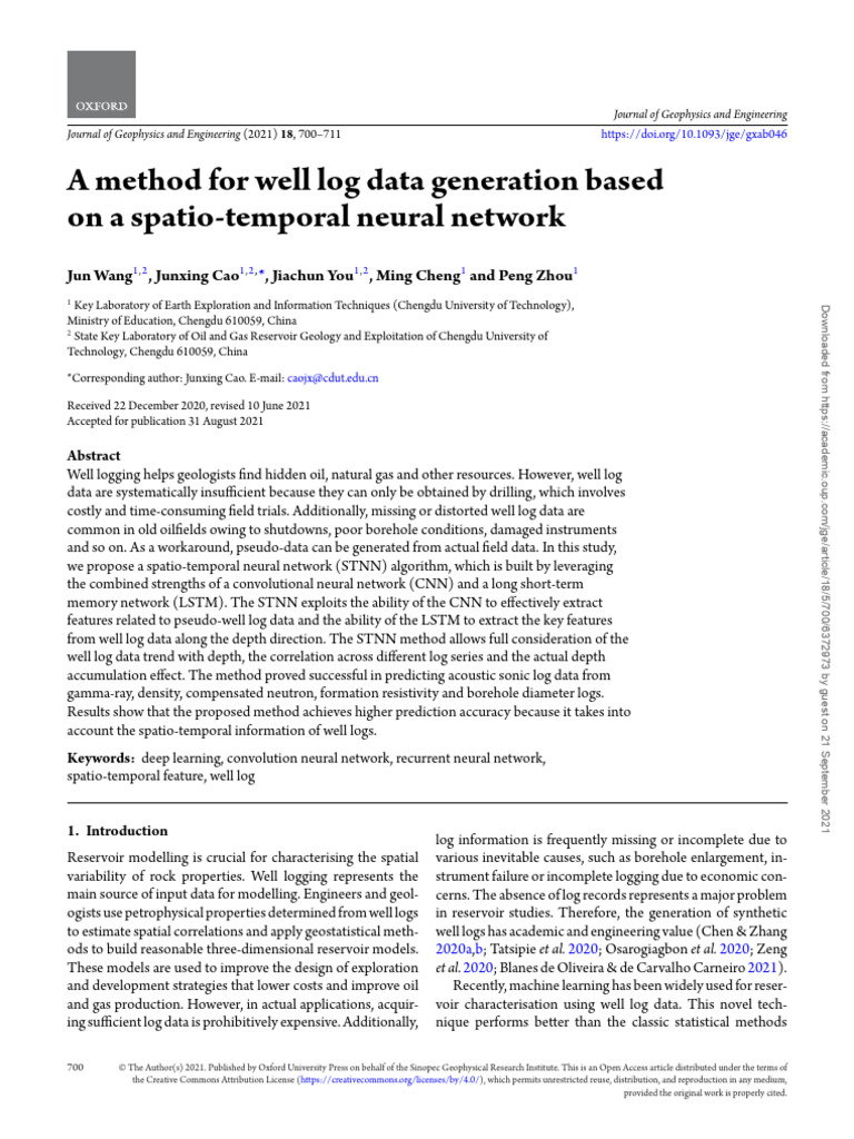 A Method For Well Log Data Generation Based On A S | PDF | Artificial Neural Network | Cognitive ...