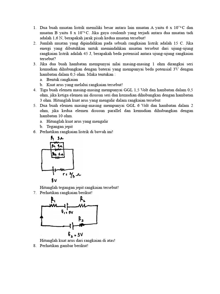 Latihan Soal Kelas 9 Listrik - 092003 | PDF