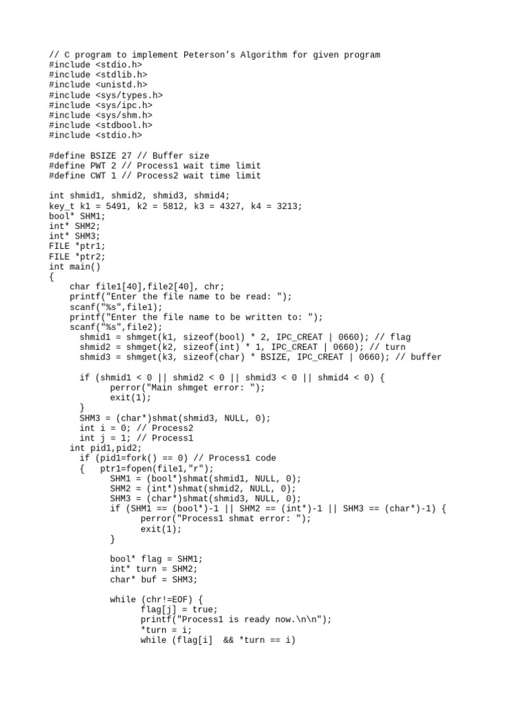 Peterson's Solution | PDF | C++ | Software