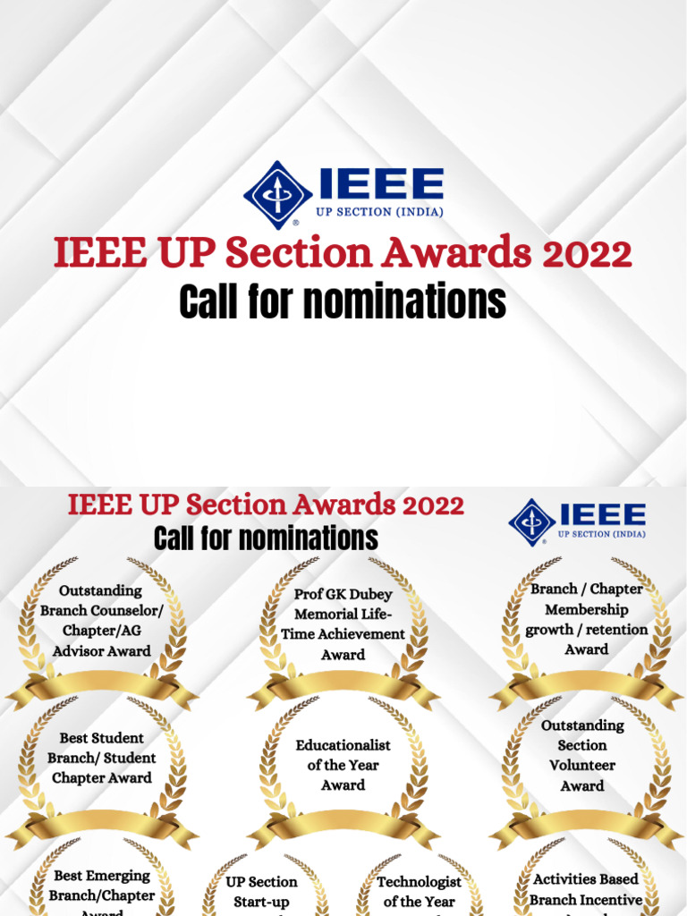 IEEE UP Section Awards 2022 Nominations | PDF | Government