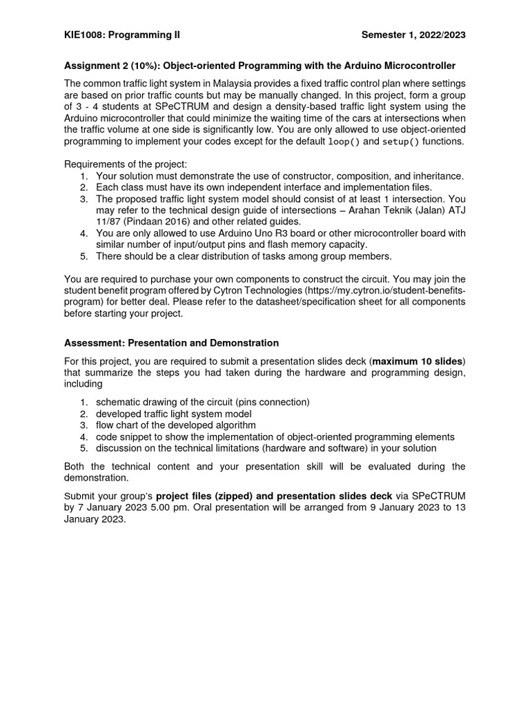 KIE1008-Assignment 2 | PDF | Computer Programming | Arduino