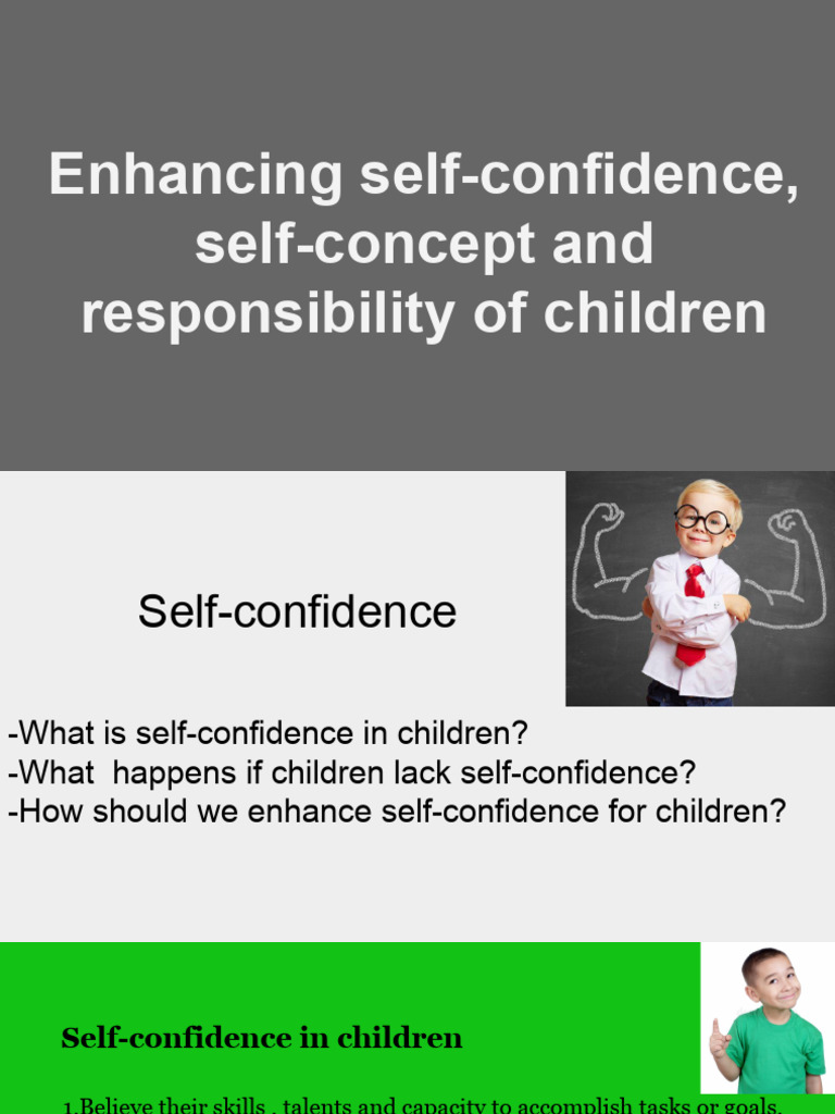 Enhancing Self-Confidence, Self-Concept and Responsibility of Children | PDF | Self Esteem ...