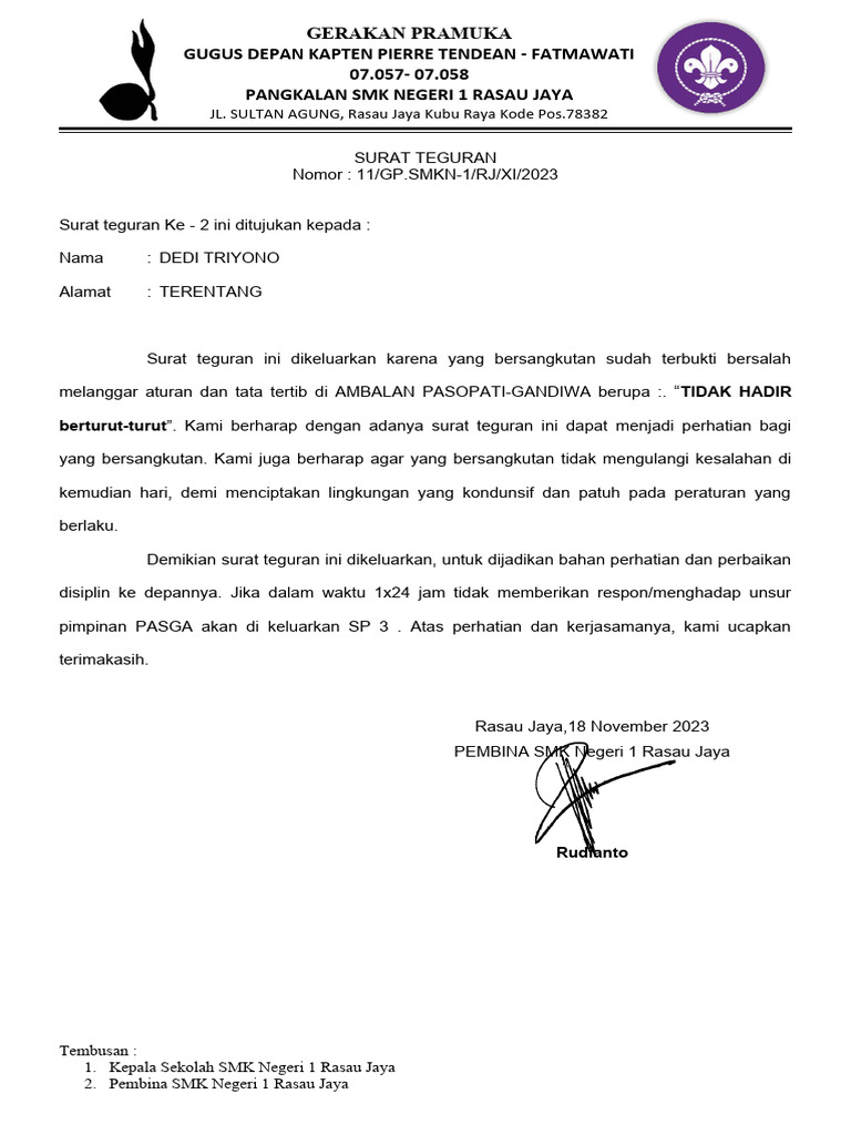 Surat Teguran | PDF