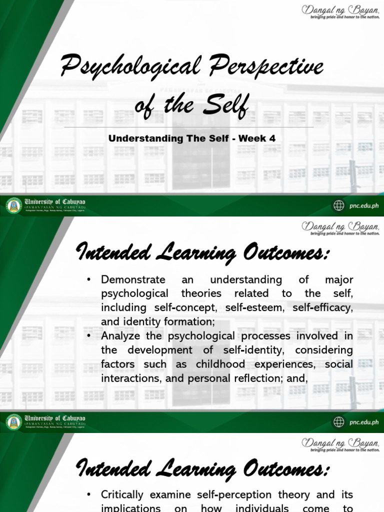 Week 4 Psychological Perspective of The Self 20230926085202 | PDF | Self Concept | Cognitive ...